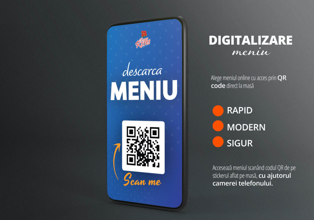 Meniuri online cu accesare prin scanare QR Code - Grafica publicitara